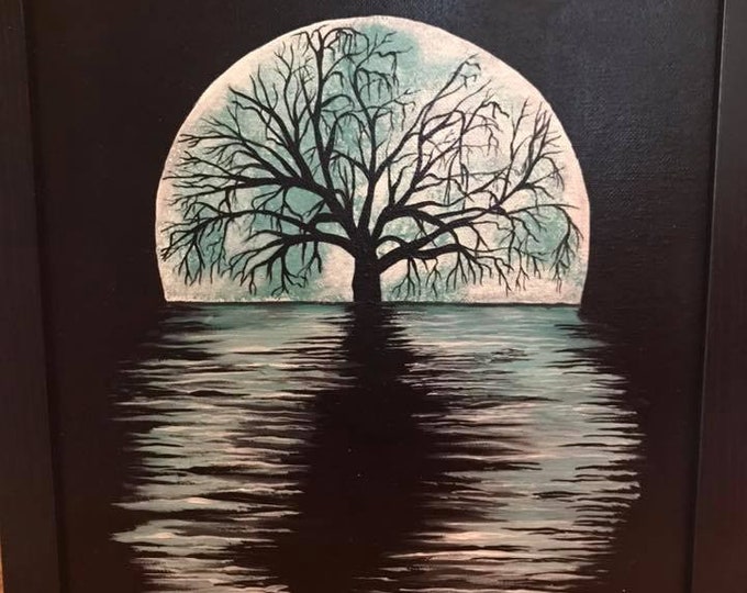 Hand Painted Moonlight Shadow Painting - Etsy