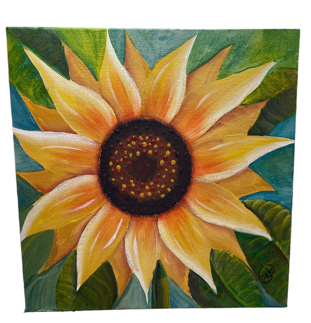 Hand Painted Sunflower Painting - Etsy