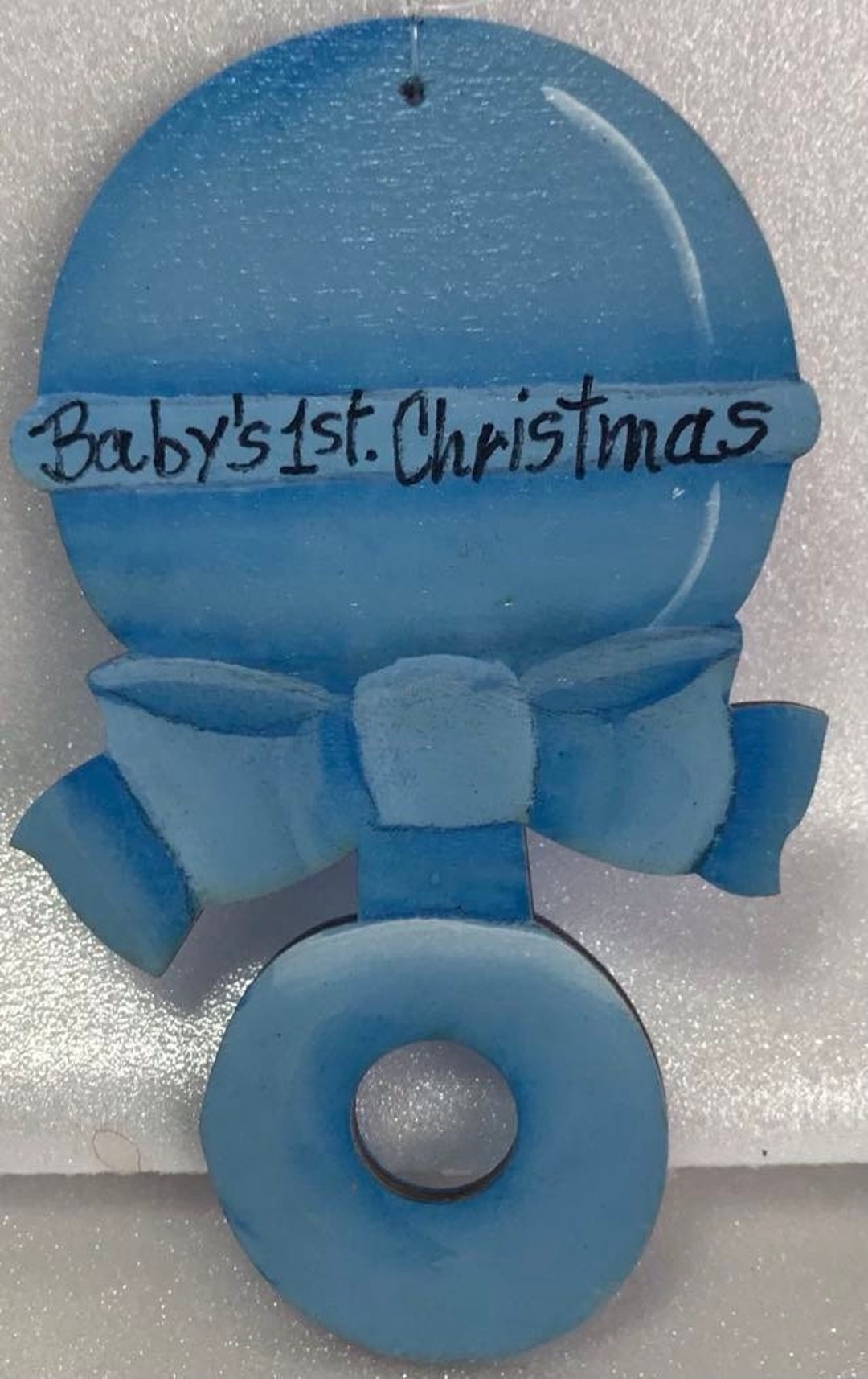 Personalized Hand Painted Baby's 1st Christmas Rattle Ornament - Etsy