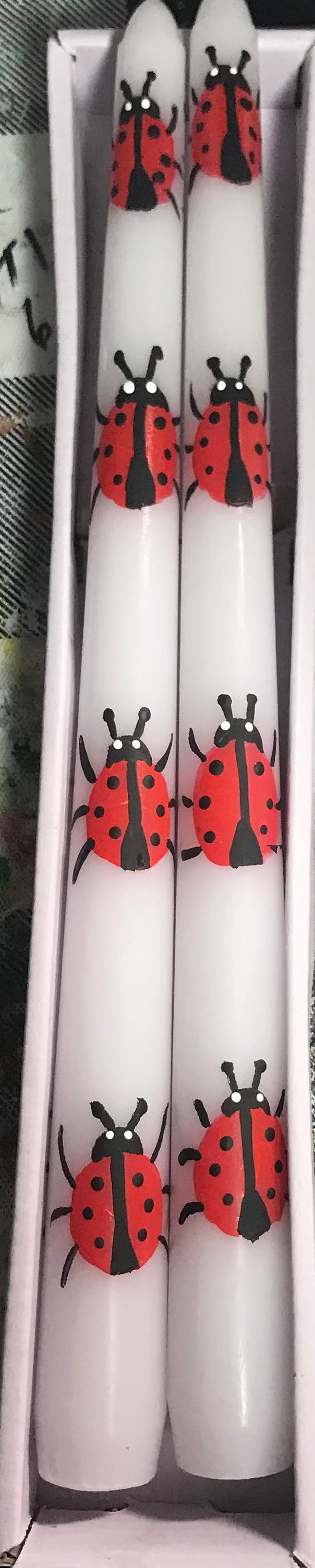 Hand Painted Ladybug Taper Candles - Etsy