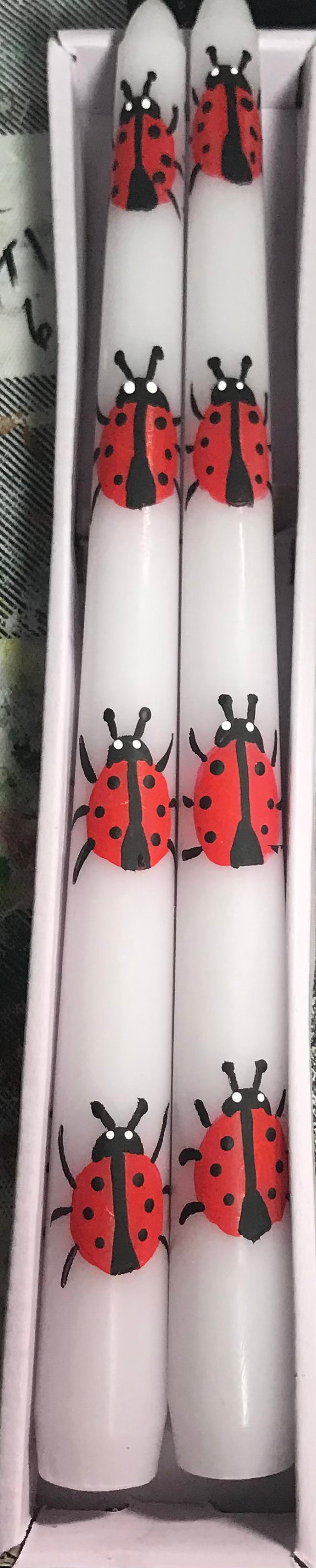 Hand Painted Ladybug Taper Candles - Etsy