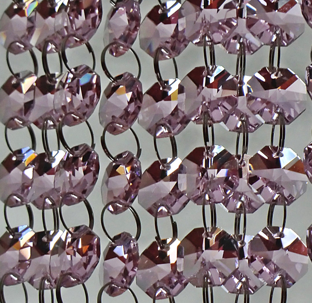 14mm Pastel Vintage Pink Octagons Chandelier Crafts Parts Drops Glass ...