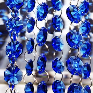 14mm Turquoise Teal OR Blue Octagon Chandelier Drops Glass Light Parts ...