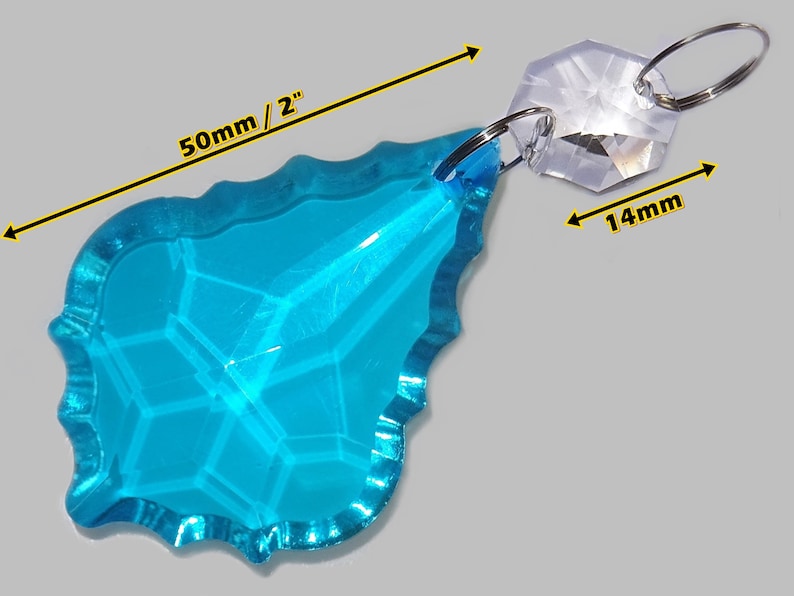 Turquoise Teal Chandelier Drops Glass Crystals Droplets Prisms | Etsy