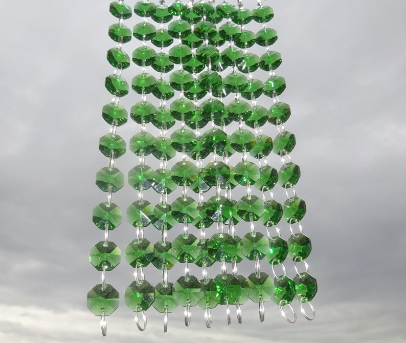 14mm Octagon Emerald Green Chandelier Drops Glass Crystals | Etsy