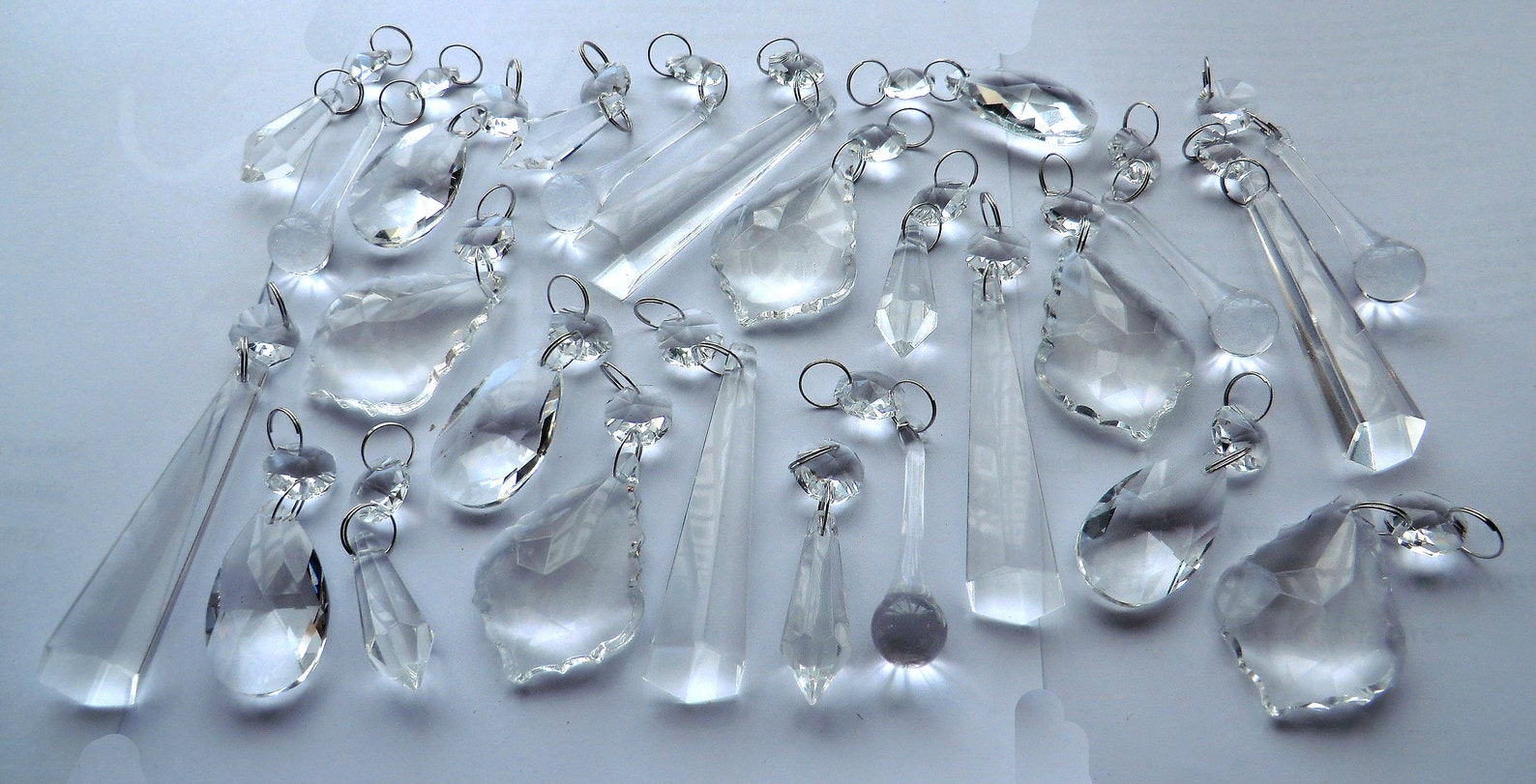 25 Chandelier Drops Clear Glass Antique Shapes Crystals - Etsy