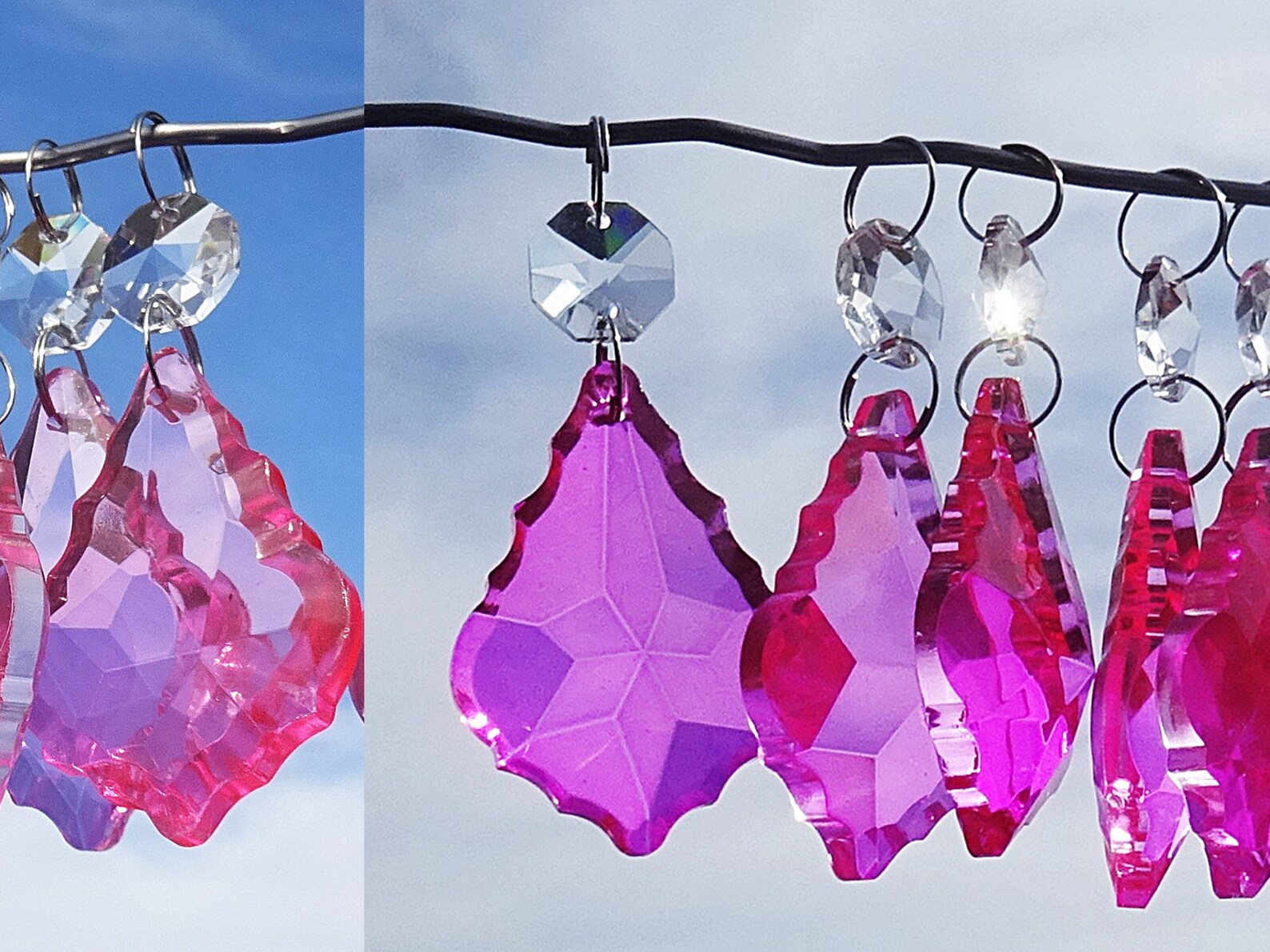 Rose Pink OR Hot Pink Chandelier Drops Glass Crystals Droplets - Etsy