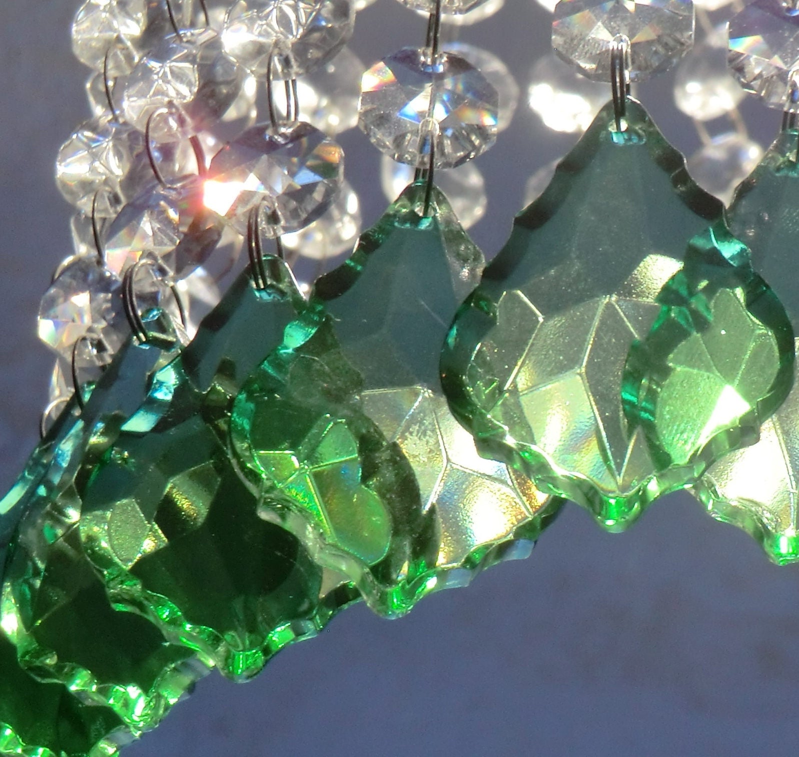 25 Cool Color Chandelier Drops Glass Crystals Shabby Prisms Chic Mix ...