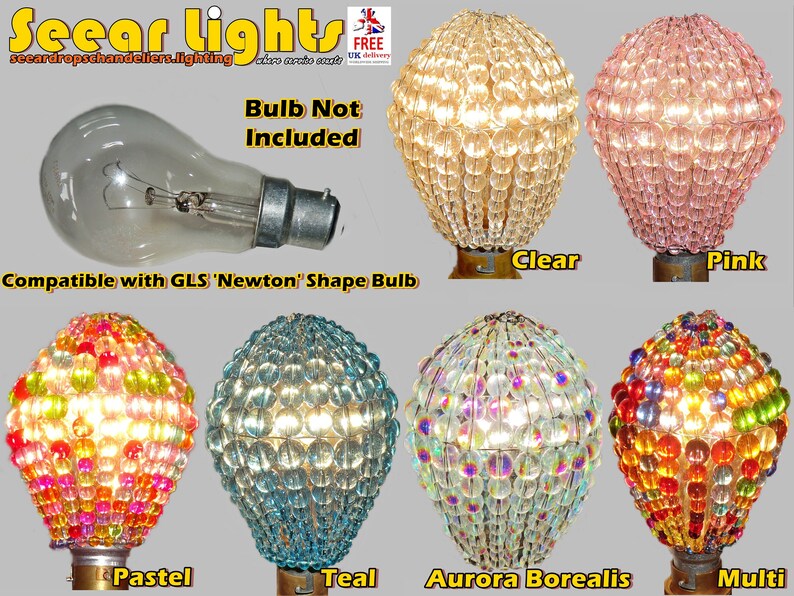 Crystal Chandelier Inspired Glass Bead Lightbulb GLS Bulb - Etsy