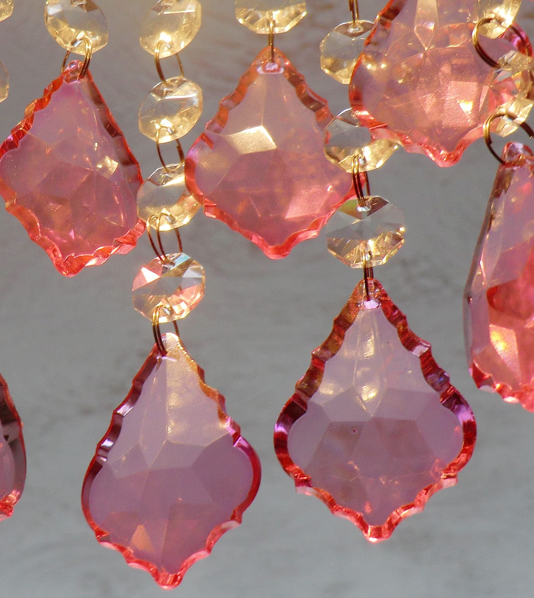 25 Pastel Color Chandelier Drops Glass Crystals Shabby Prisms Chic Mix ...