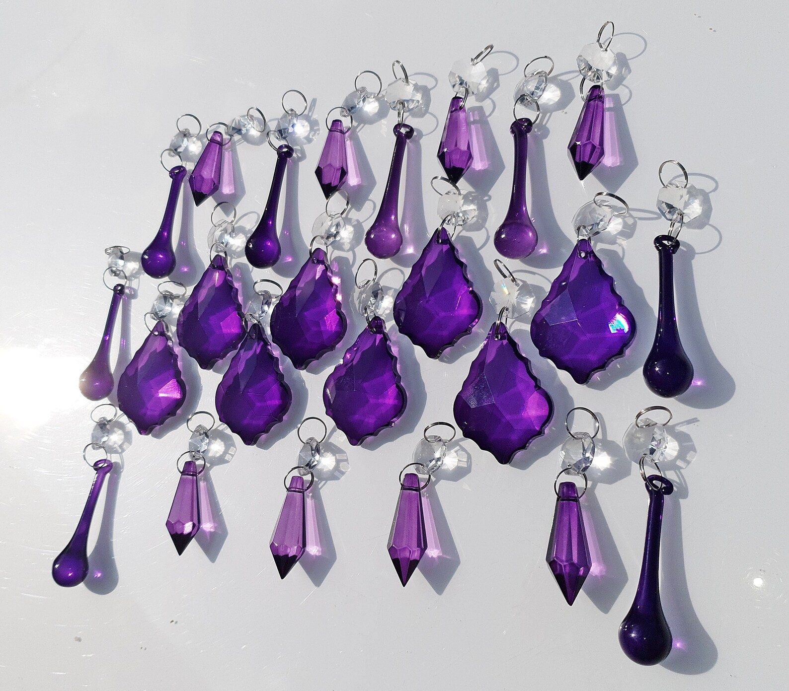 24 Antique Purple Chandelier Drops Glass Crystals Droplets - Etsy Canada