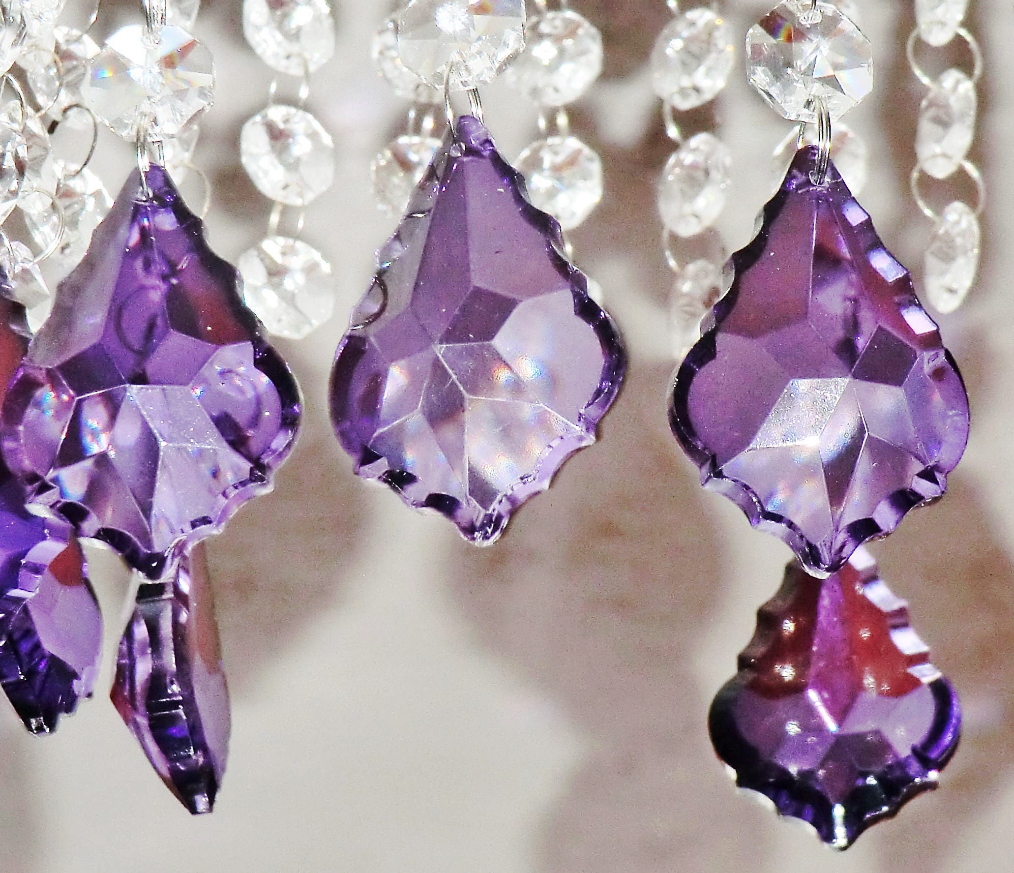 25 Cool Color Chandelier Drops Glass Crystals Shabby Prisms Chic Mix ...