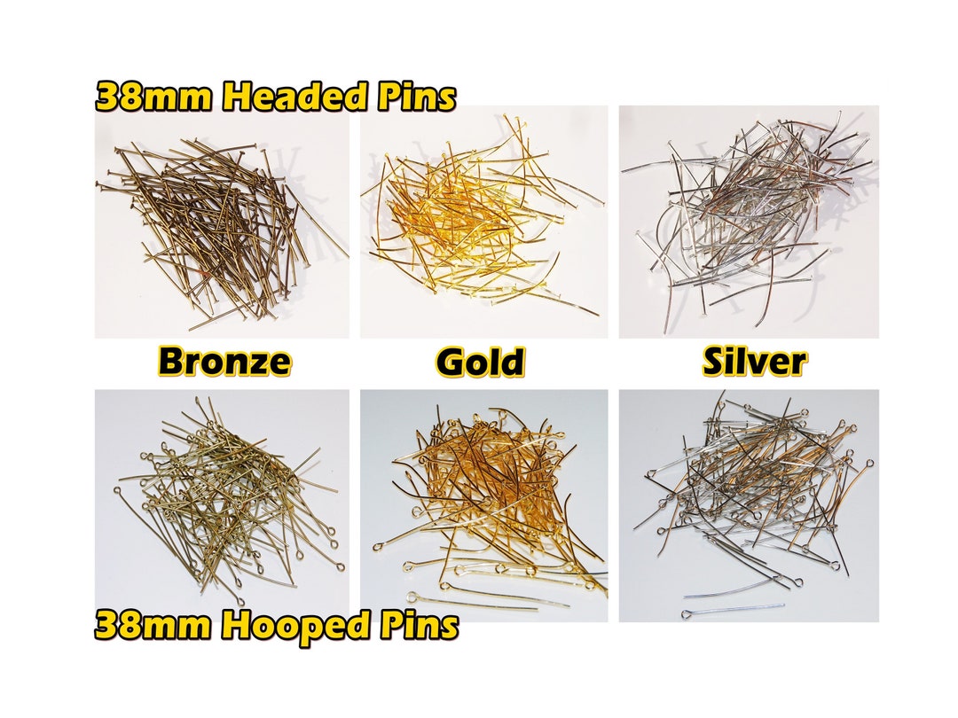 100 38mm 1.5 Inch Chandelier Headed Pins Chains Crystals Drops Garlands ...