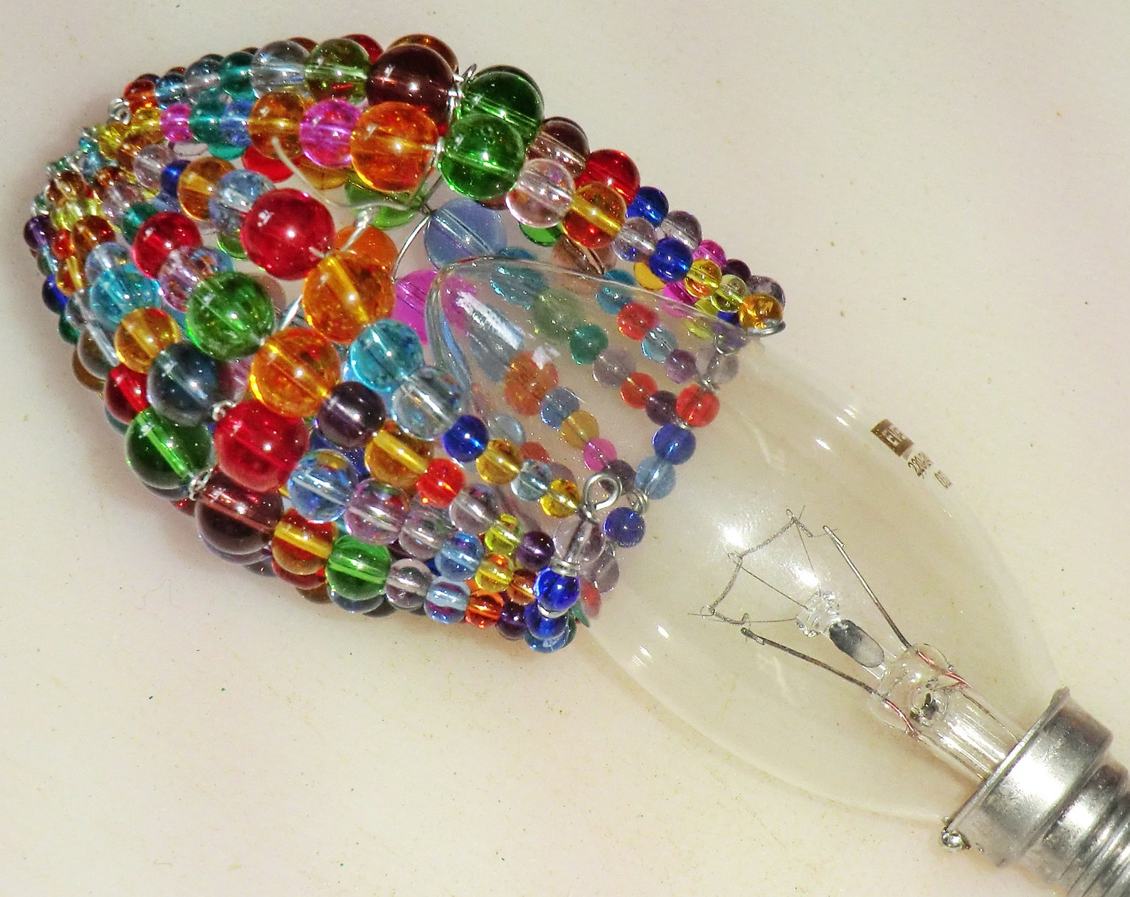 Crystal Chandelier Inspired Glass Bead Light Bulb Candle Bulb - Etsy