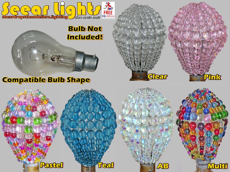 Crystal Chandelier Inspired Glass Bead Lightbulb GLS Bulb - Etsy