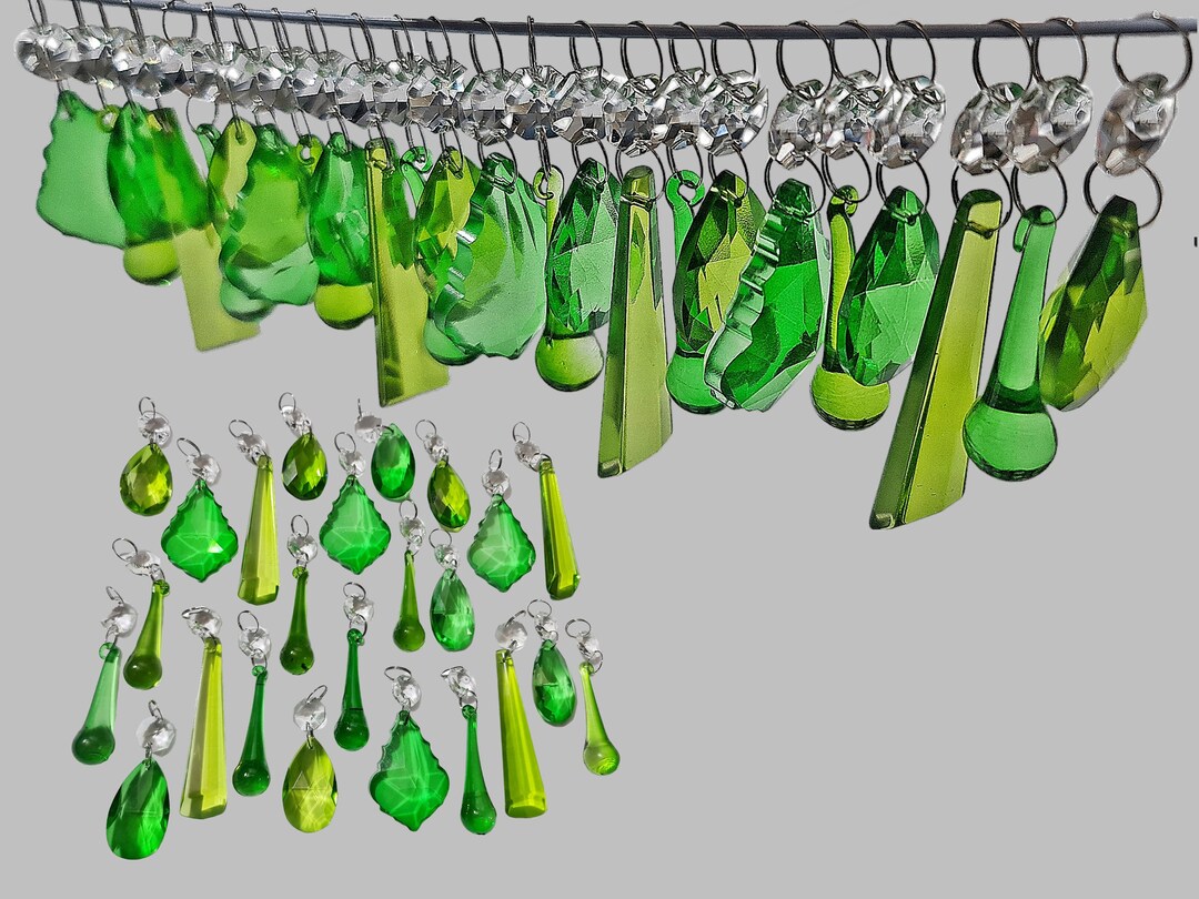 12 or 24 Sage & Emerald Green Christmas Tree Decorations Chandelier ...