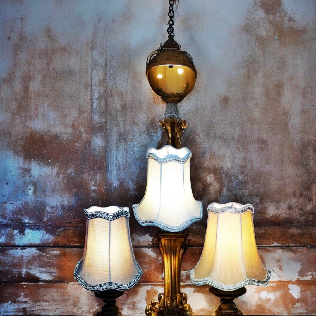 Vintage Retro 6' Di Scallop Candle Sized Lampshade for Chandelier Light ...