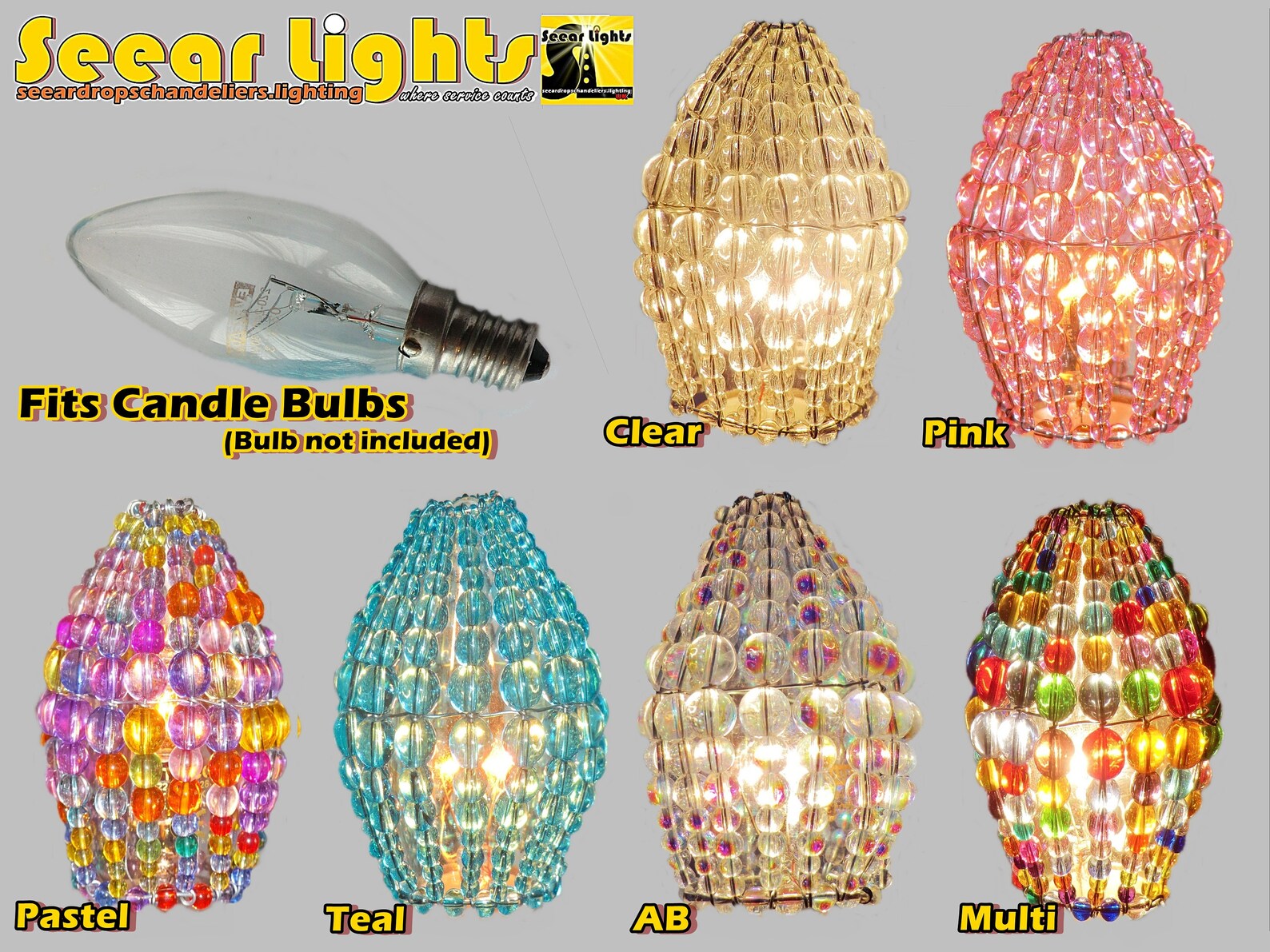 Crystal Chandelier Inspired Glass Bead Light Bulb Candle Bulb - Etsy