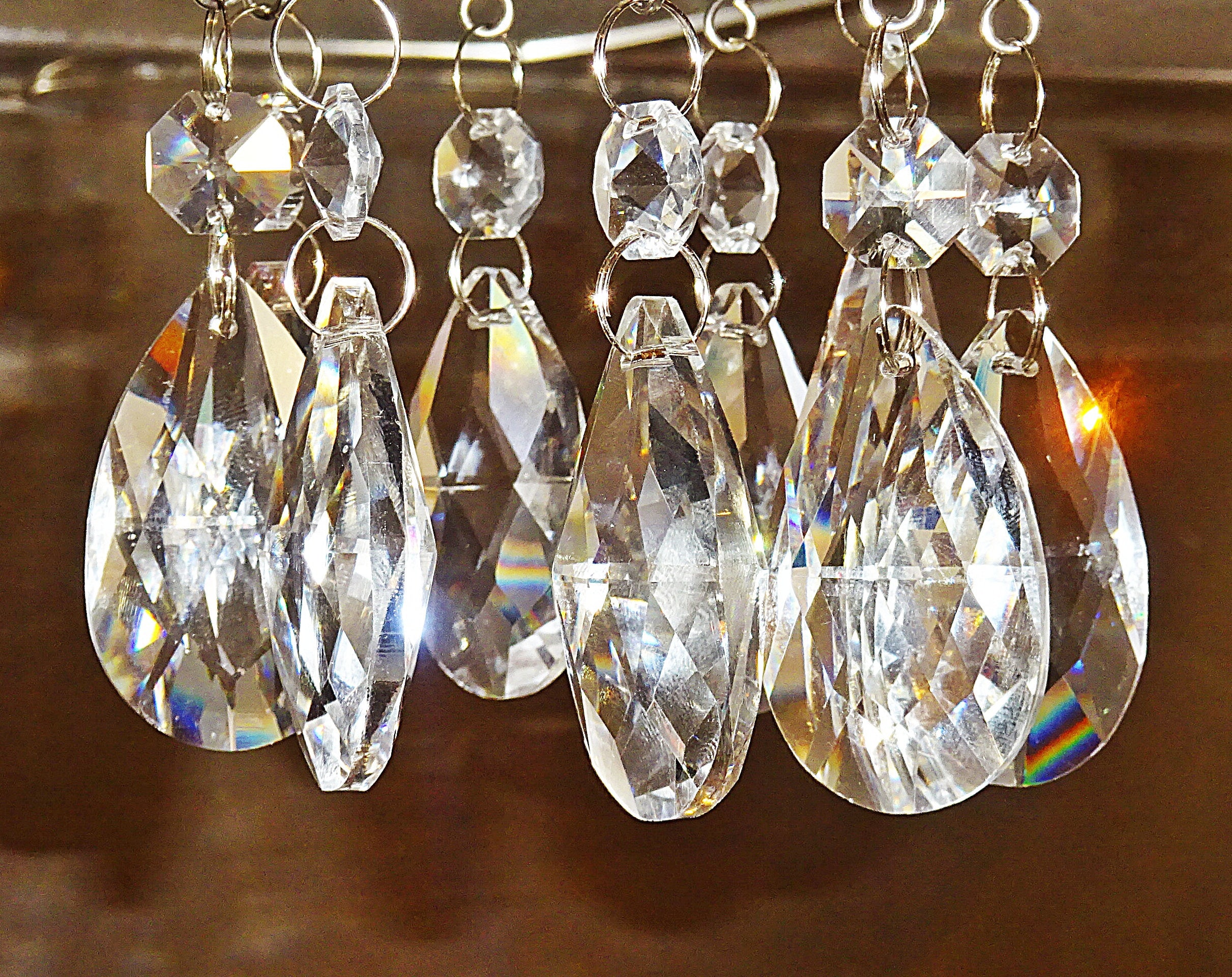 Chandelier Drops 2 50mm Oval Almond Clear Glass Crystals Droplets Light ...