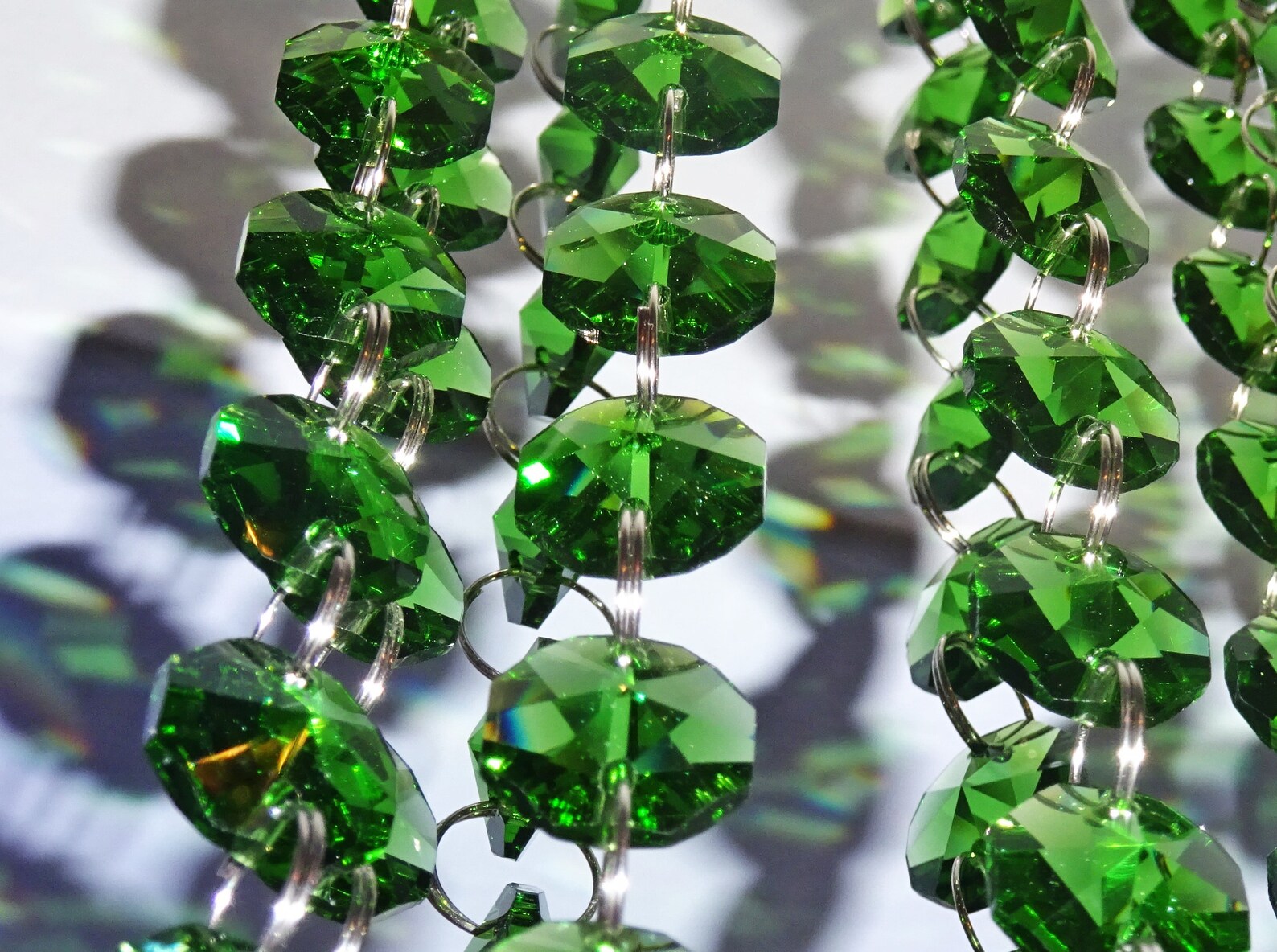 14mm Octagon Emerald Green Chandelier Drops Glass Crystals | Etsy