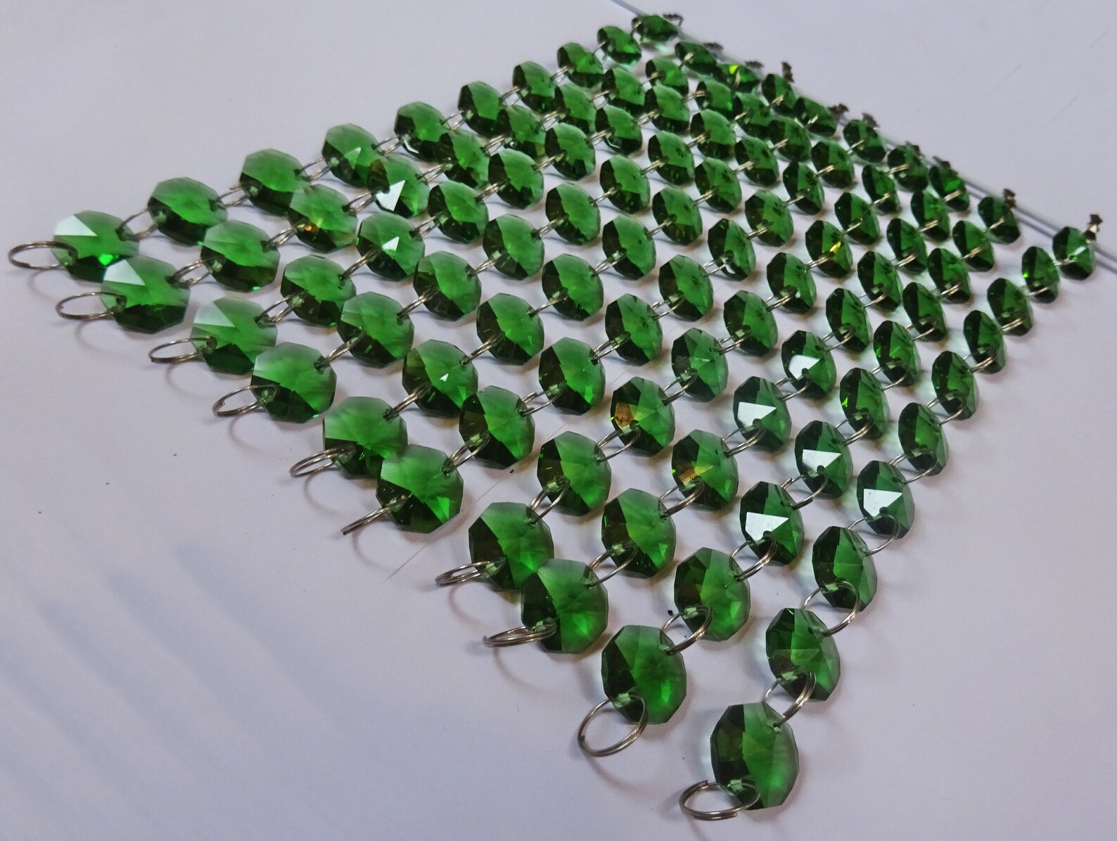 14mm Octagon Emerald Green Chandelier Drops Glass Crystals | Etsy