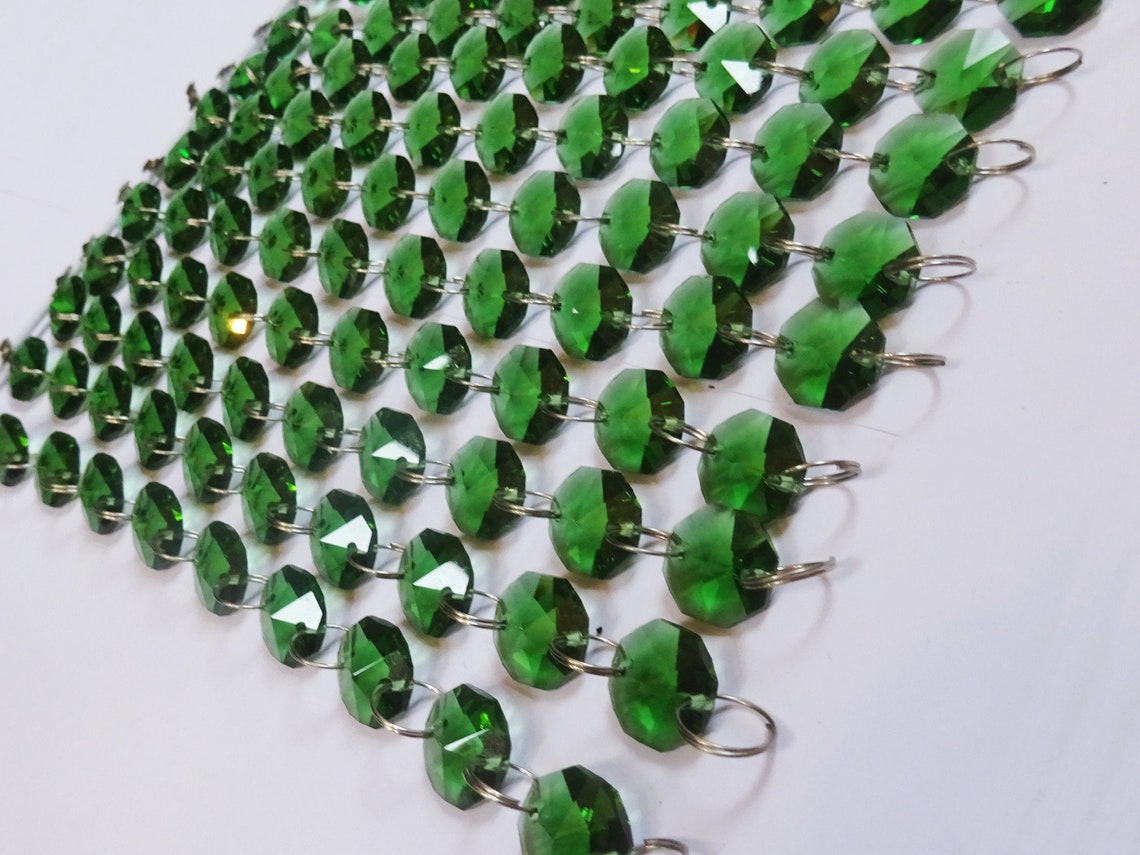 14mm Octagon Emerald Green Chandelier Drops Glass Crystals - Etsy