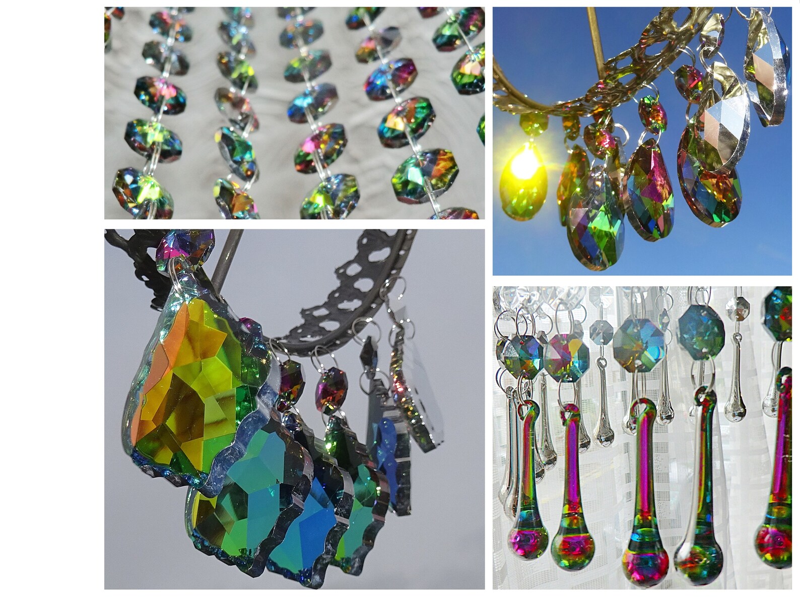 Choice of 4 Shapes Rainbow Vitrail Chandelier Glass Light - Etsy UK