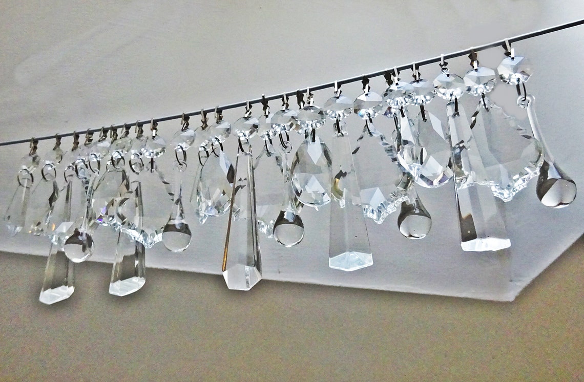 25 Chandelier Drops Clear Glass Antique Shapes Crystals | Etsy