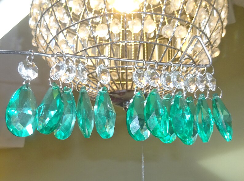 Aqua Marine Turquoise Chandelier Drops Glass Crystals Droplets - Etsy UK