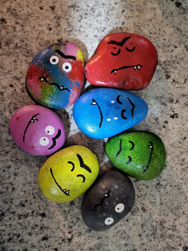 Colour Monster Emotion Story Stones - Etsy