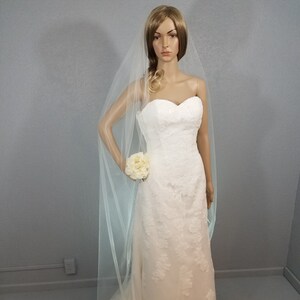 Chapel Wedding Veil, Bridal Ivory Veil, One Layer Veil, Plain Veil ...