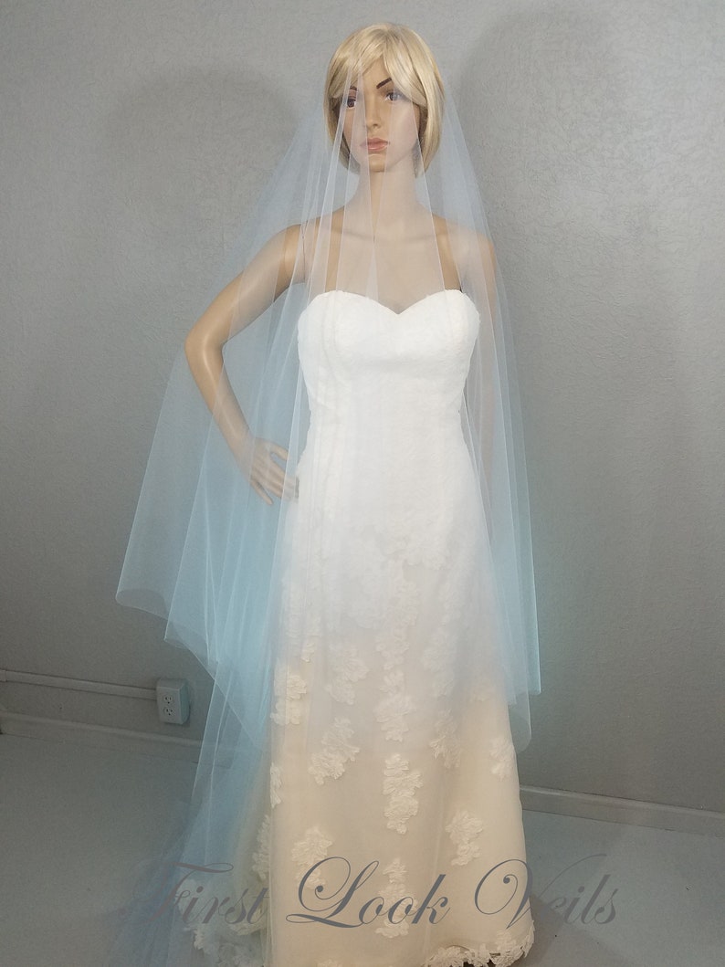 Drop Cathedral Veil Blue Wedding Veil Light Blue Veil - Etsy