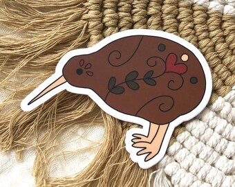 Kiwi Bird Waterproof Vinyl Sticker | Kawaii Chibi Wild Bird Animal ...