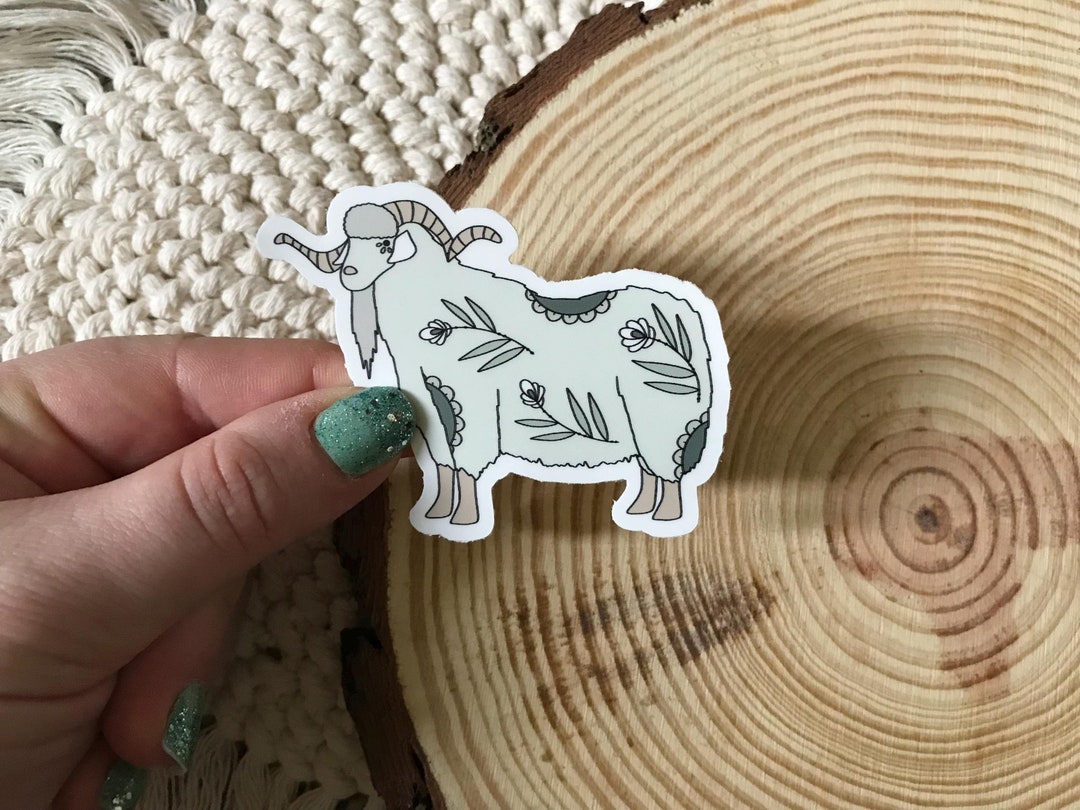 Angora Goat Vinyl Sticker: Farm Animal Decal - Etsy