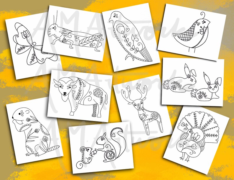 Prairie Animal Coloring Pages, Set of 10 - Etsy