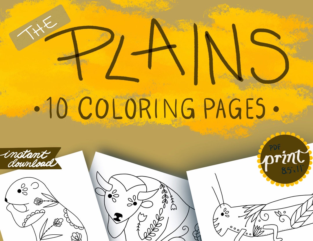 Prairie Animal Coloring Pages, Set of 10 - Etsy