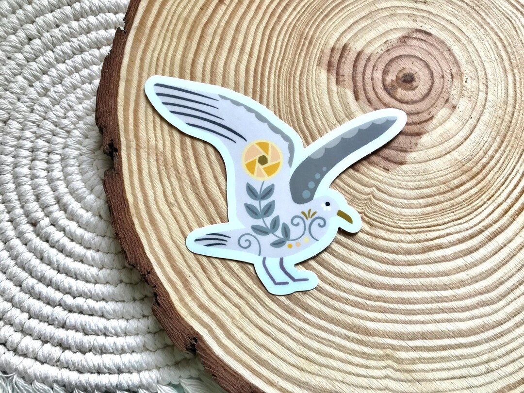 Seagull Vinyl Sticker: Waterproof Beach Bird Decal for Tumblers - Etsy
