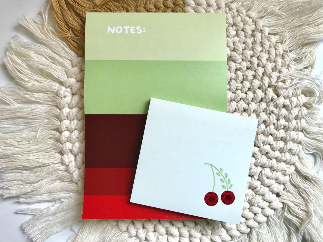 Striped Cherry Notepad Cute Fruit-themed To-do List Fun Cherry Sticky ...