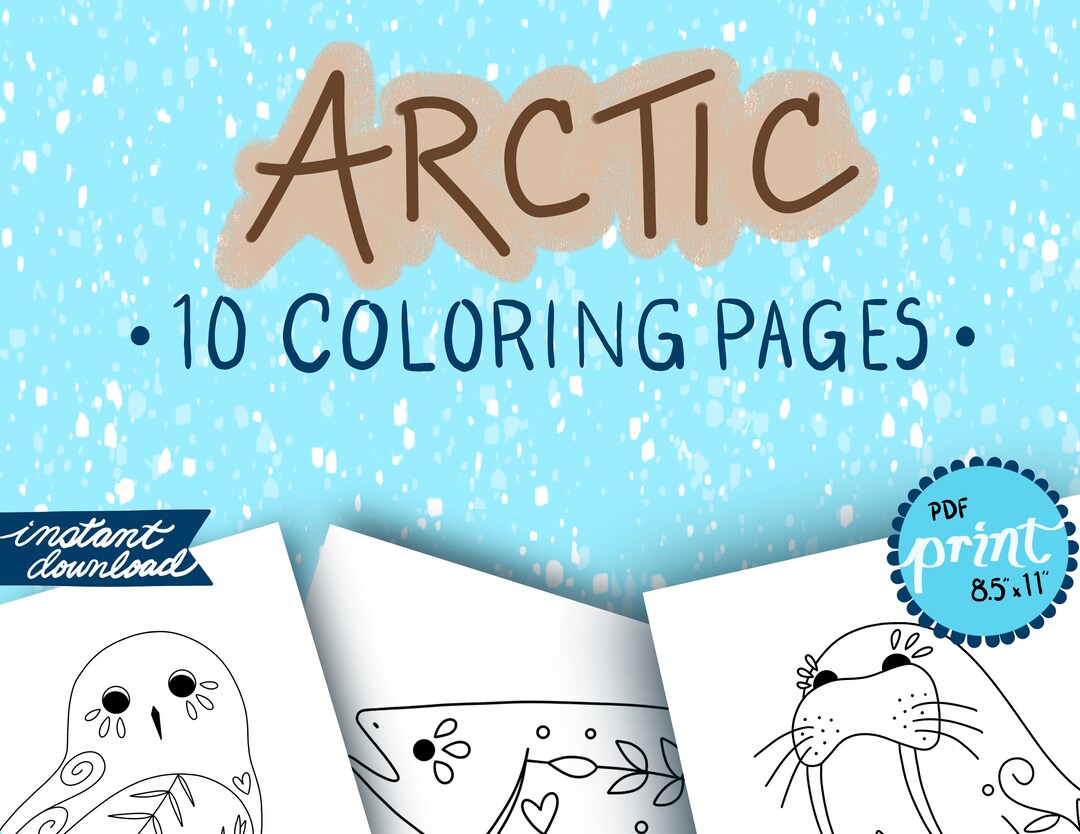 Arctic Animal Coloring Pages Relaxing Adult Coloring Sheets Printable ...