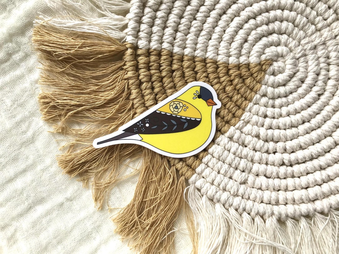 Goldfinch Vinyl Sticker: Backyard Bird Decal - Etsy