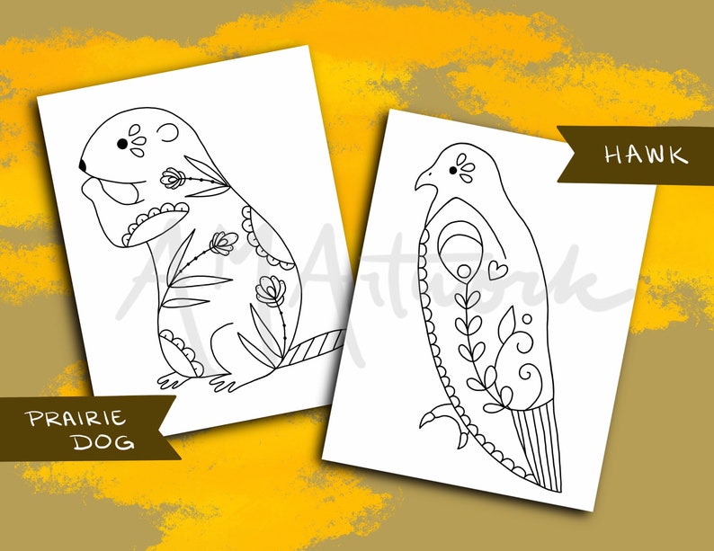 Prairie Animal Coloring Pages, Set of 10 - Etsy