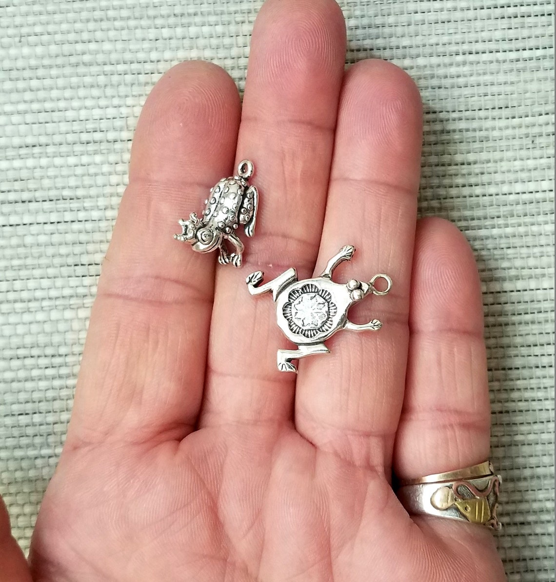 Sterling Silver Frogs Prince Charming Frog Southwest Frog | Etsy