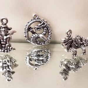 Sterling Silver Dragon & Gargoyle, 925 Charms Pendants, Mythical ...