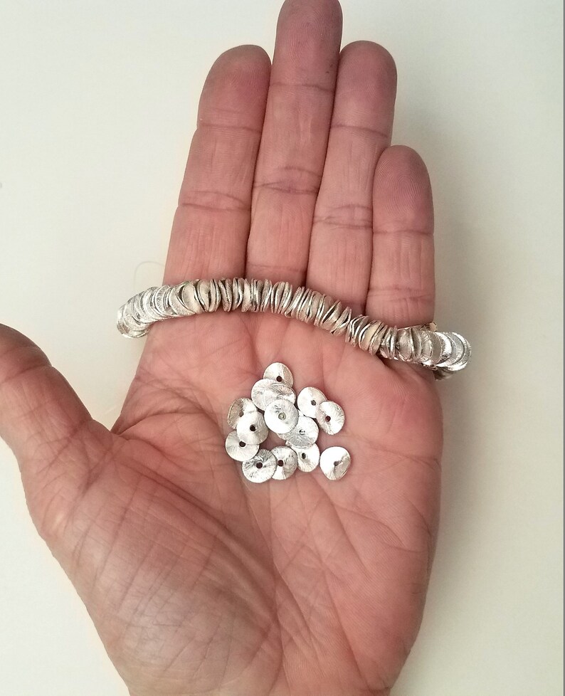 8mm Wavy Potato Chip Beads, 50-100, Gold, Silver, Black Ox, Brushed ...