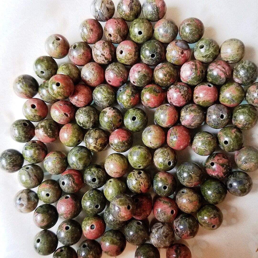 8mm Round Unakite Beads, Unakite Round Beads, Unakite Gemstone Beads ...