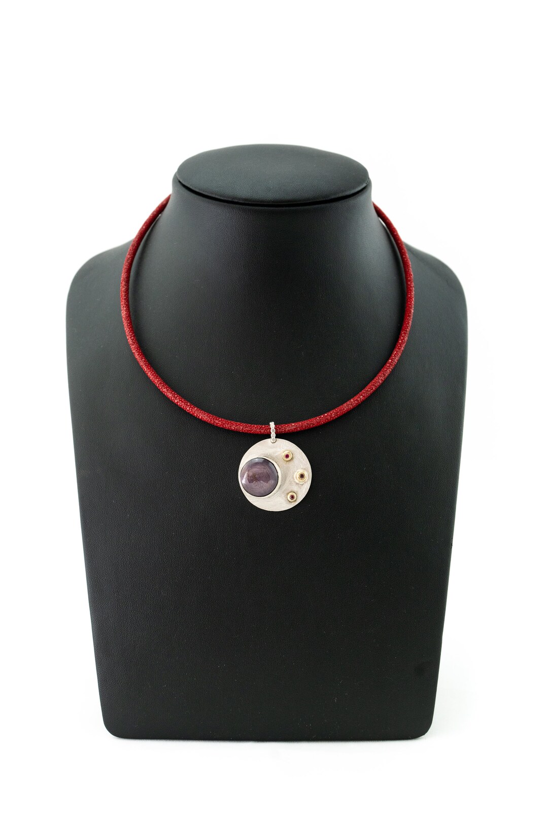 Collar de piel de rayo con colgante "Sun Moon Stars" - UNIKAT - Etsy España
