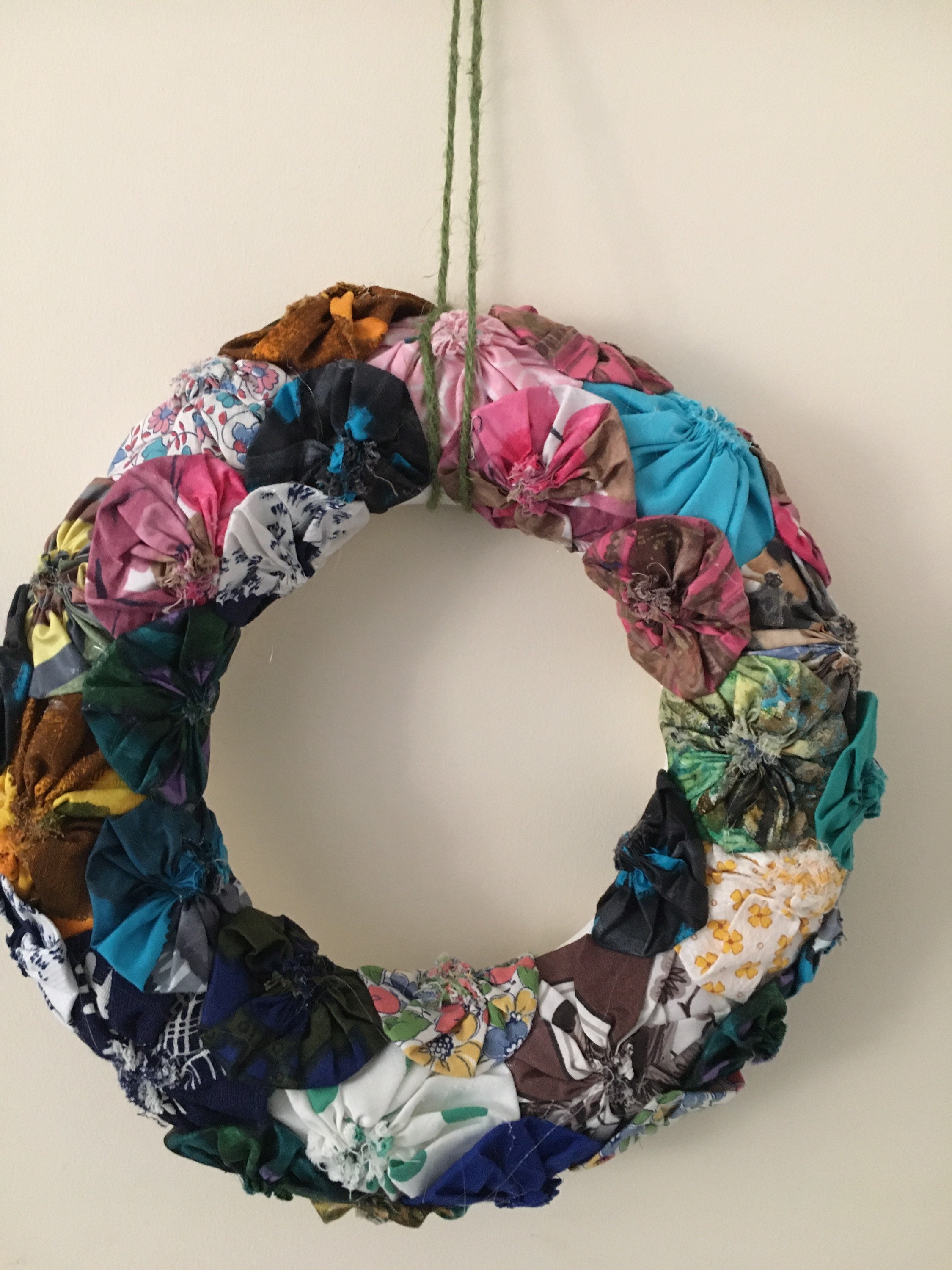 Wreaths fabric yo-yo hone design decoration Christmas gifts | Etsy