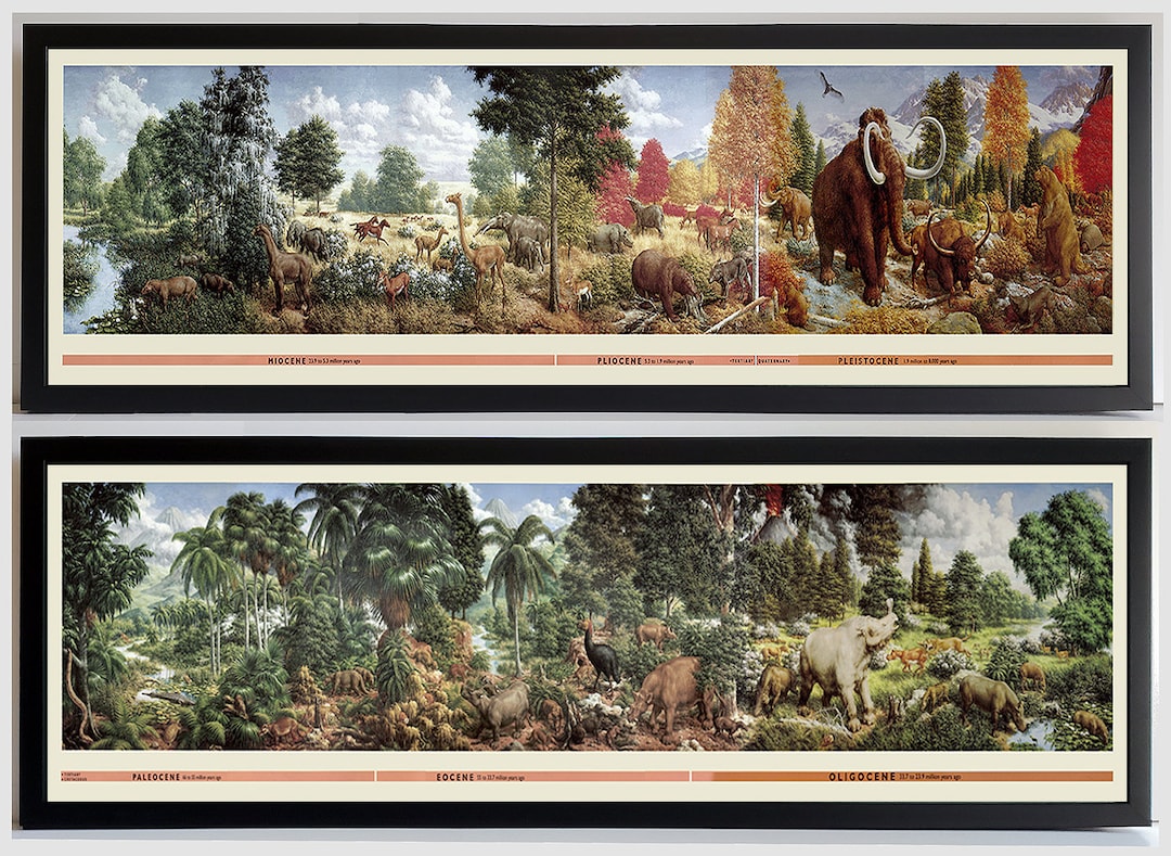 Age of Mammals Mural by Zallinger Peabody Museum Framed & Matted Prints - Etsy