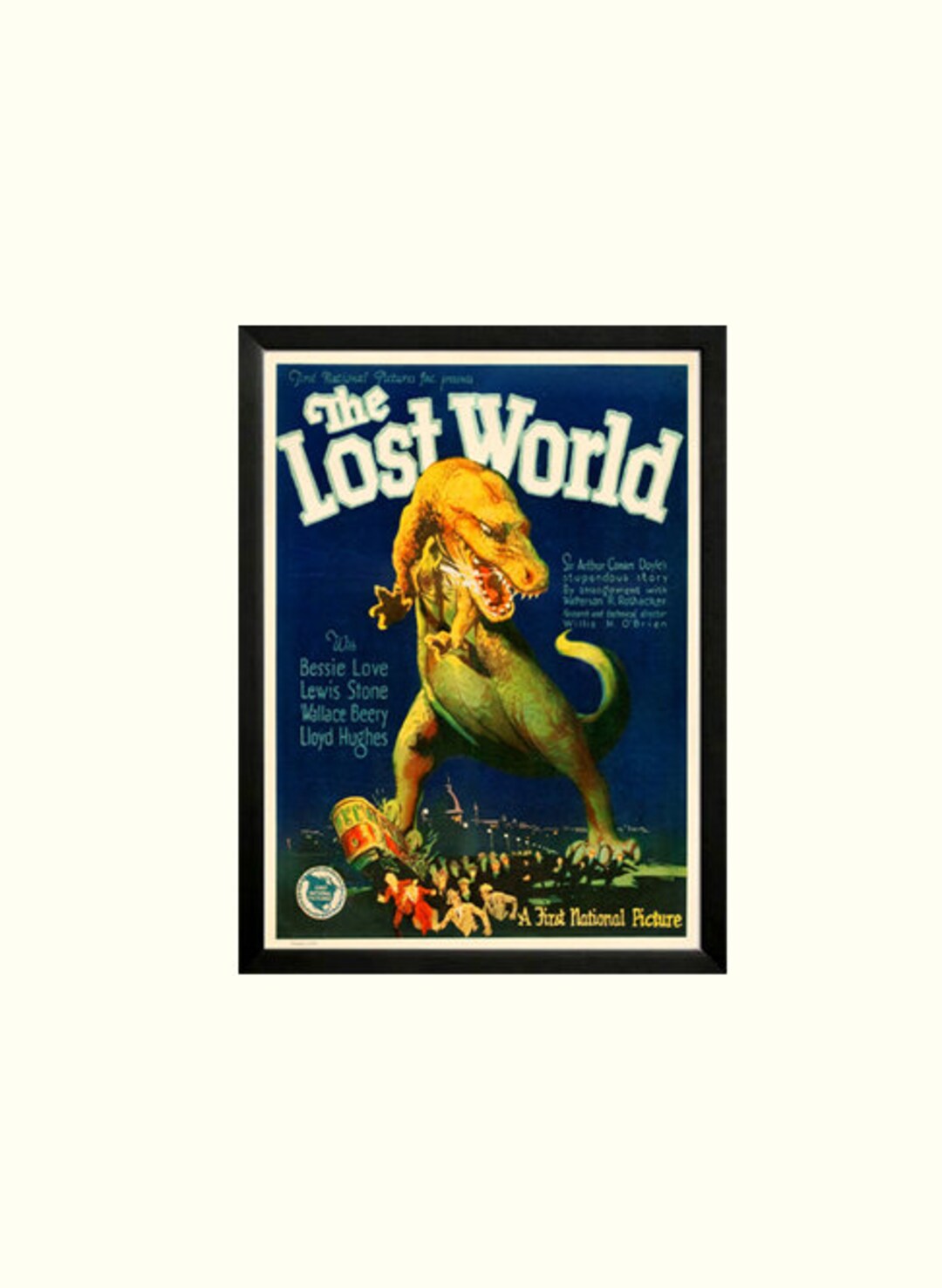 Lost World 1925 Dinosaur Movie Poster Framed - Etsy