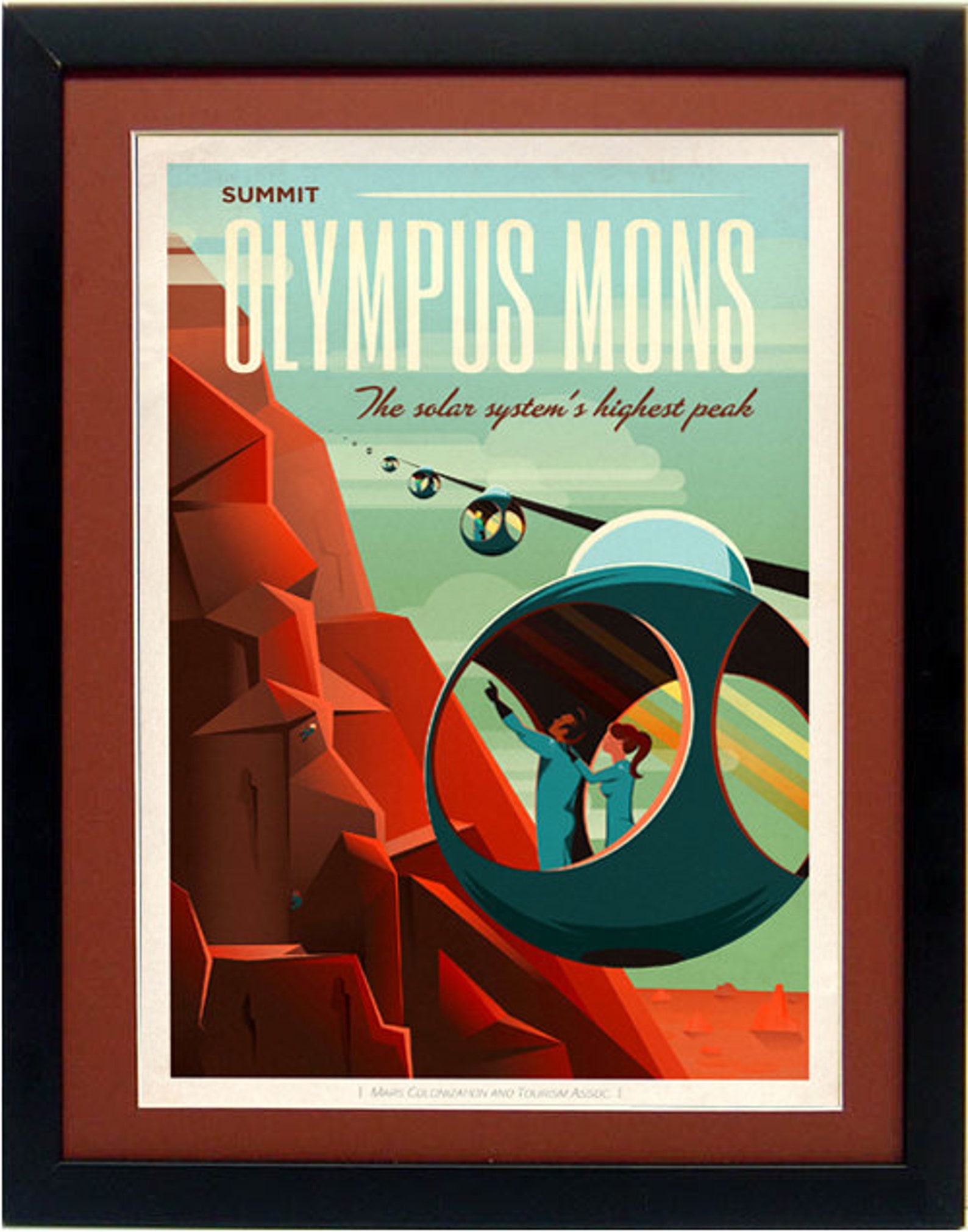 Spacex Mars Poster Set Lithographic A Quality Framed - Etsy